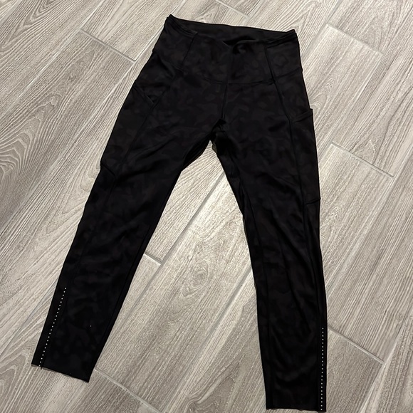 lululemon athletica | Pants & Jumpsuits | Leopard Print Lululemon Crop ...